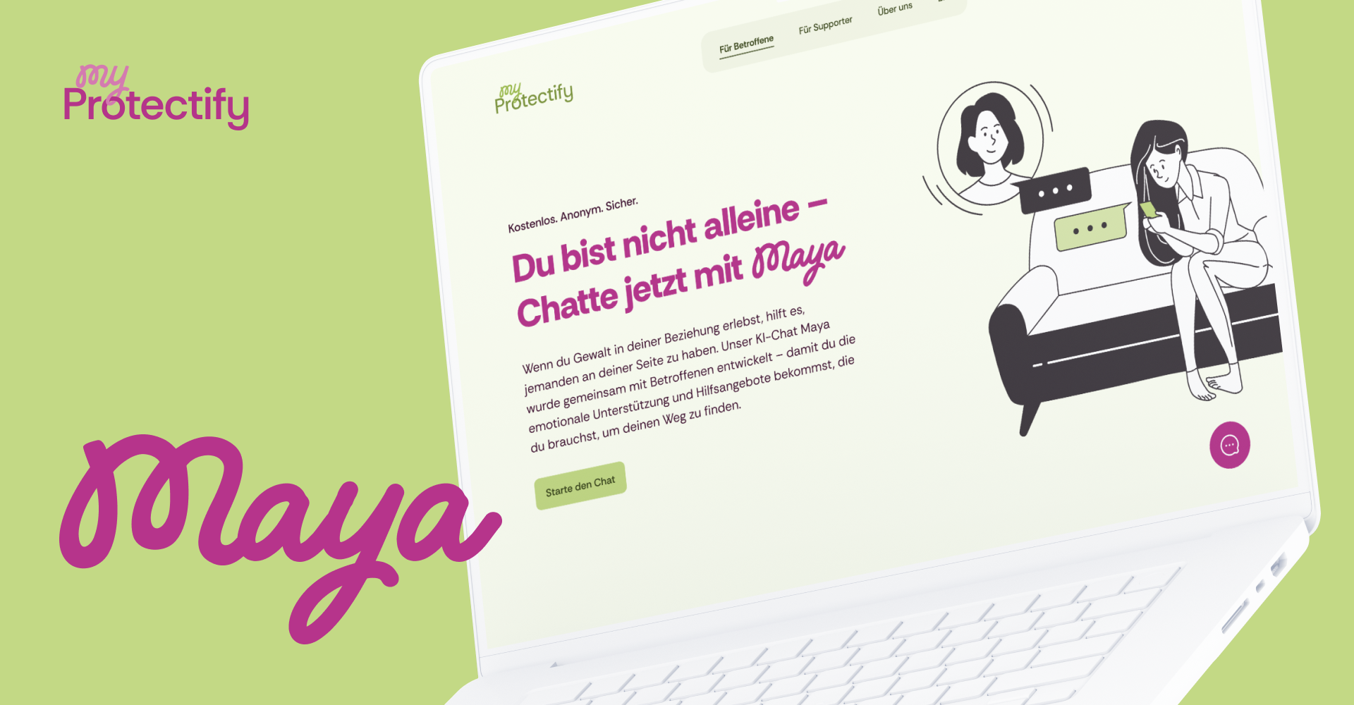 Development of the AI support chat Maya for survivors of domestic ...